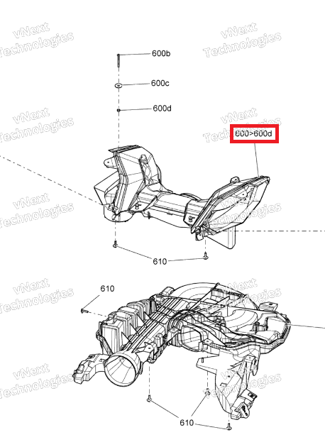508001279 508000915 Воздуховод черный G4 Ski-Doo AIR DUCT ASSEMBLY ...
