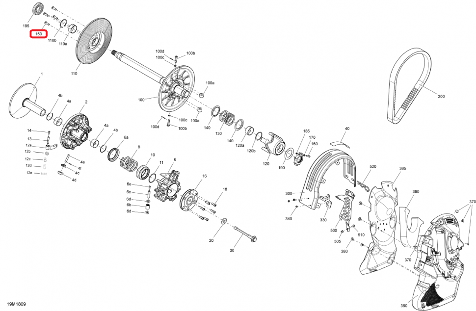250000757 Болт хеликса М8х25 Ski-Doo 250000707 250000283